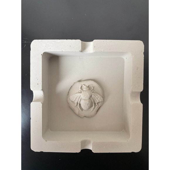 Accents | Cement Ash Tray Concrete Bee Square Natural Grey Finish ...
